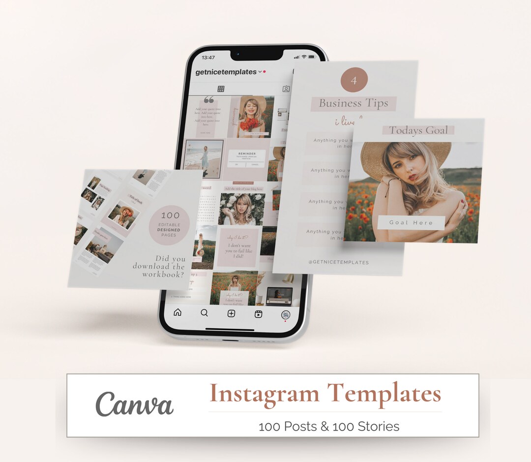 Feminine Instagram Templates: Calista Design for Canva (digital ...