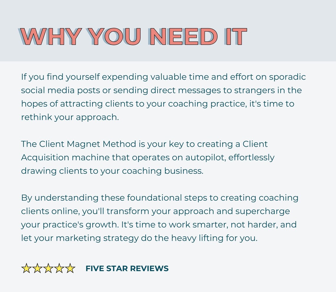 How to Get Coaching Clients Online the Client Magnet Method - Etsy ...