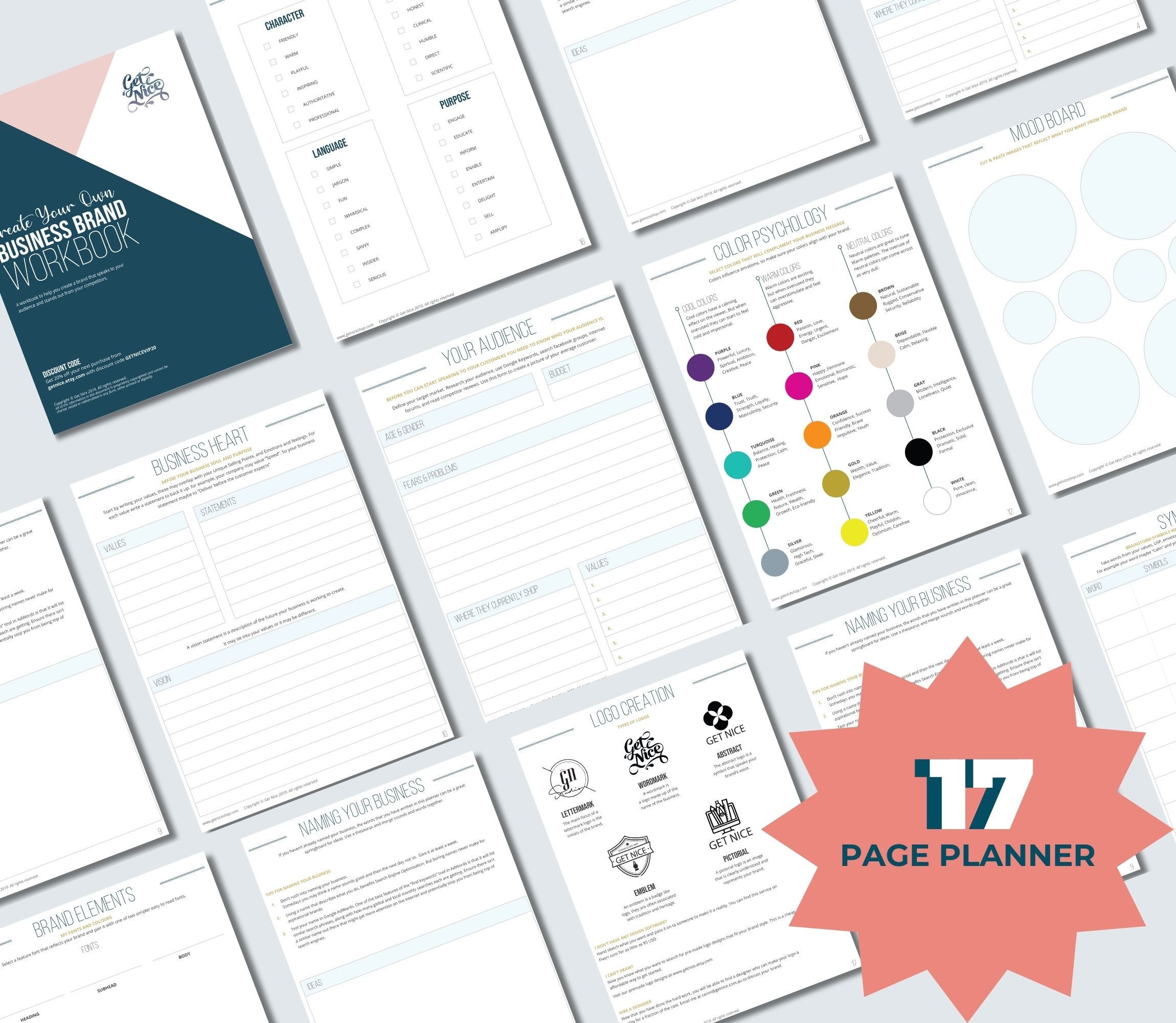 Business Brand Planner. Create Your Own Brand Workbook. - Etsy Australia