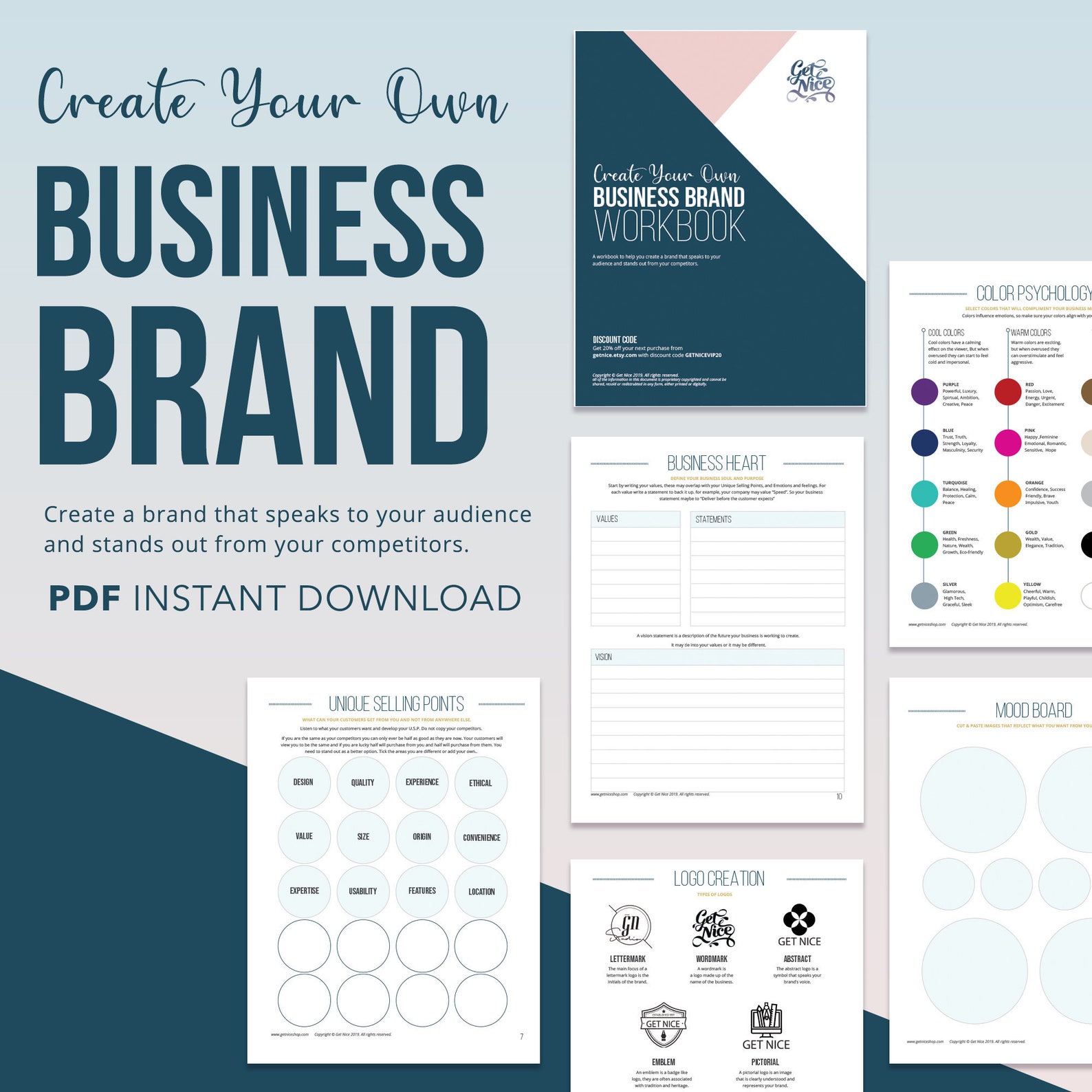 Business Brand Planner. Create Your Own Brand Workbook. - Etsy Australia