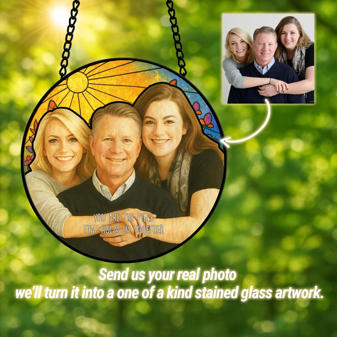 Dad Suncatcher Window Hanging, Personalized Fathers Day Gift, Custom ...