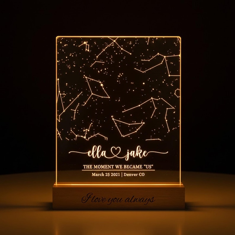 Personalized Star Map LED Night Light – Custom Celestial Chart Gift - Etsy