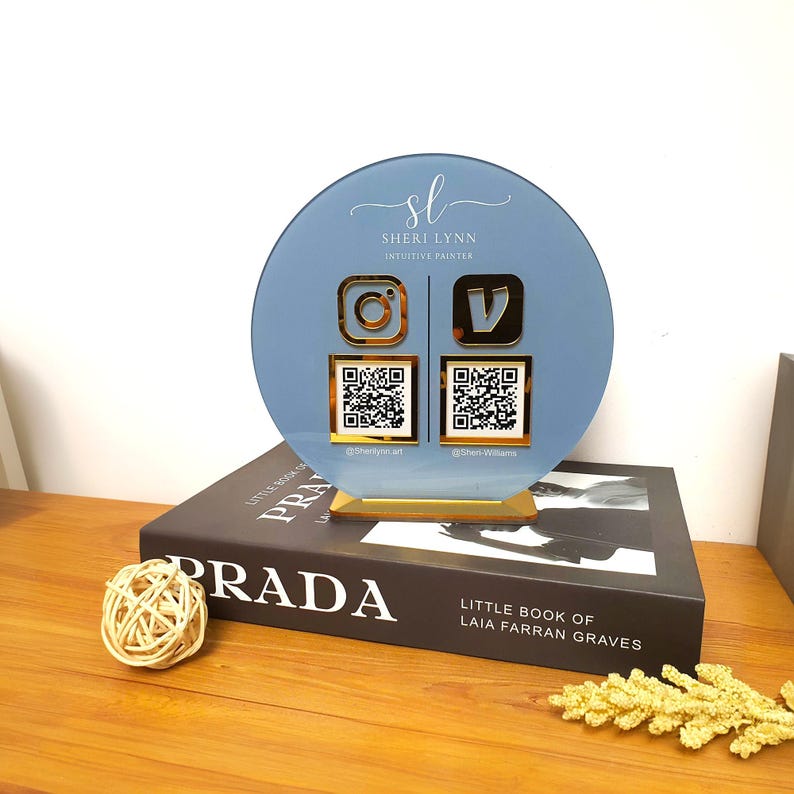 Custom QR Code Acrylic Business Sign: Social Media & Payment - Etsy