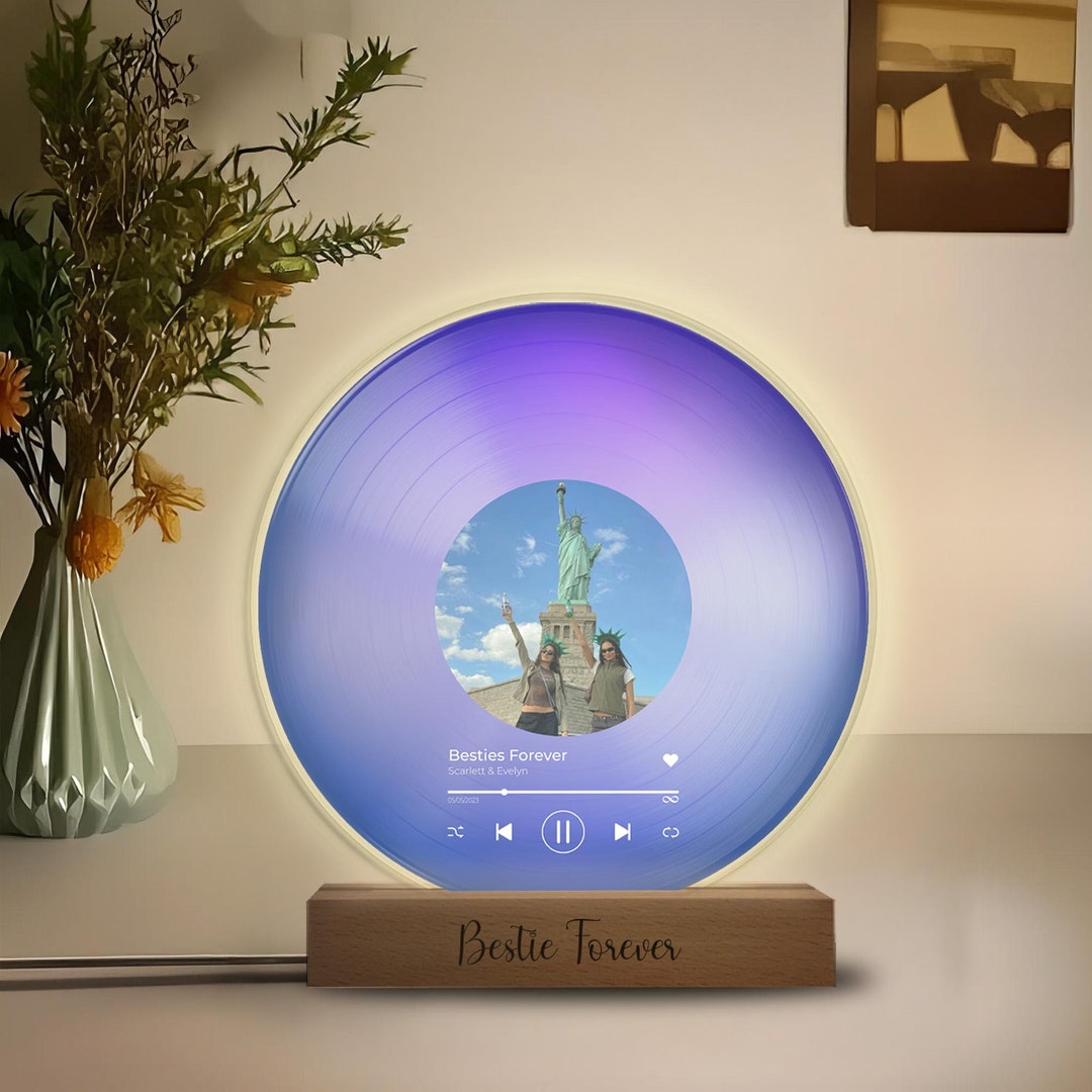 Retro Vinyl Record LED Lamp, Personalized Song Plaque, Custom Song ...