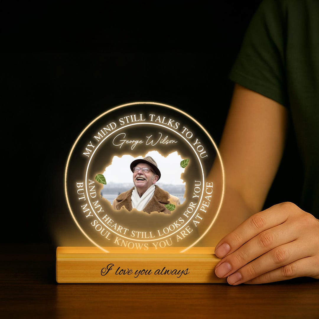Personalized Memorial LED Photo Lamp – in Loving Memory Keepsake - Etsy