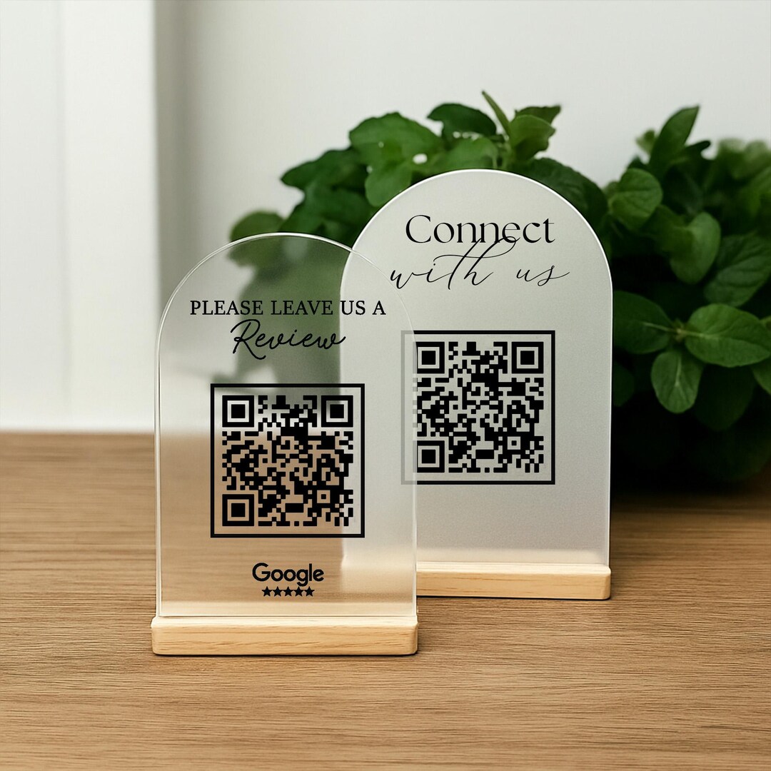 Personalized Business Leave a Review, QR Code Sign, Google Review, Mini ...