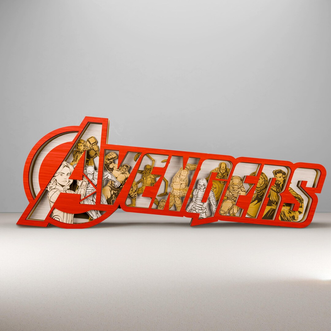 Super Hero Laser Cut Fles 6 Layer Art Piece for Glowforge SVG PDF ...
