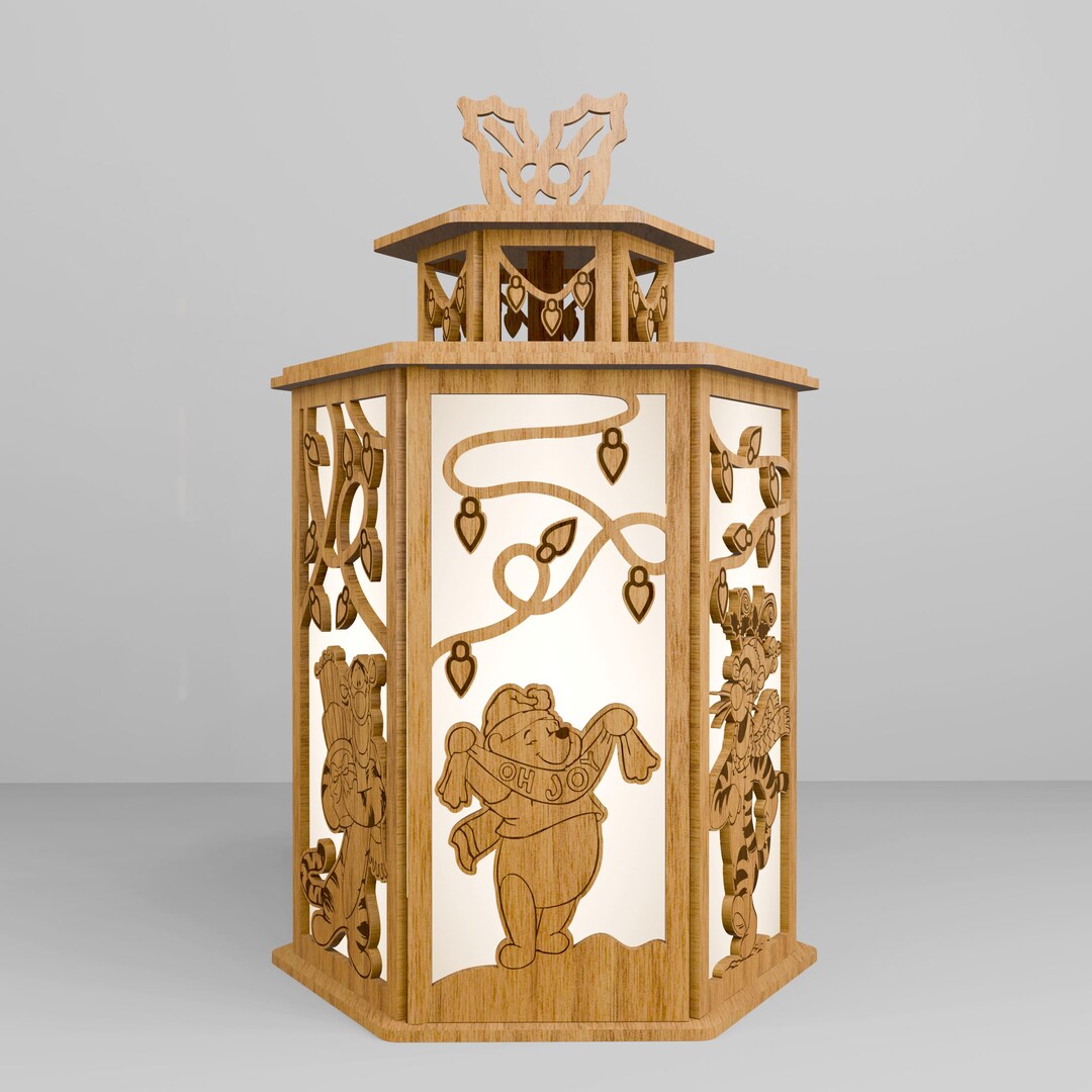 Christmas Lantern Laser Cut File, Christmas Scene Lantern Svg ...