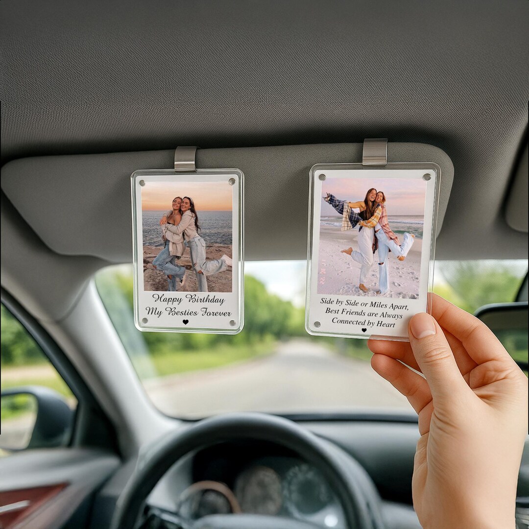 Personalized Best Friend Car Visor Photo Clip, Friendship Unique Gift ...