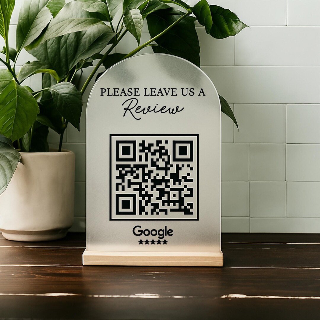 Mini QR Code Display Sign, Review Sign, QR Code Business Sign, Google ...