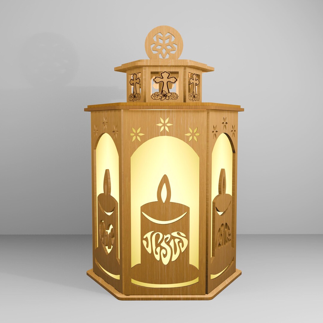 Christmas Lantern Laser Cut File, Christmas Scene Lantern Svg ...
