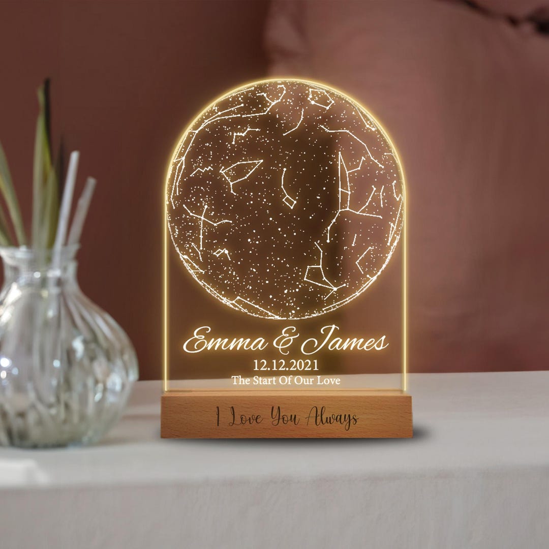Custom Star Map LED Night Light: Personalized Constellation Gift - Etsy