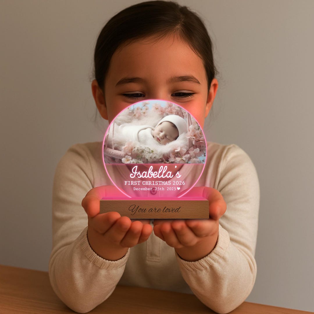 Personalized Baby's First Christmas Night Light | Engraved Nursery ...