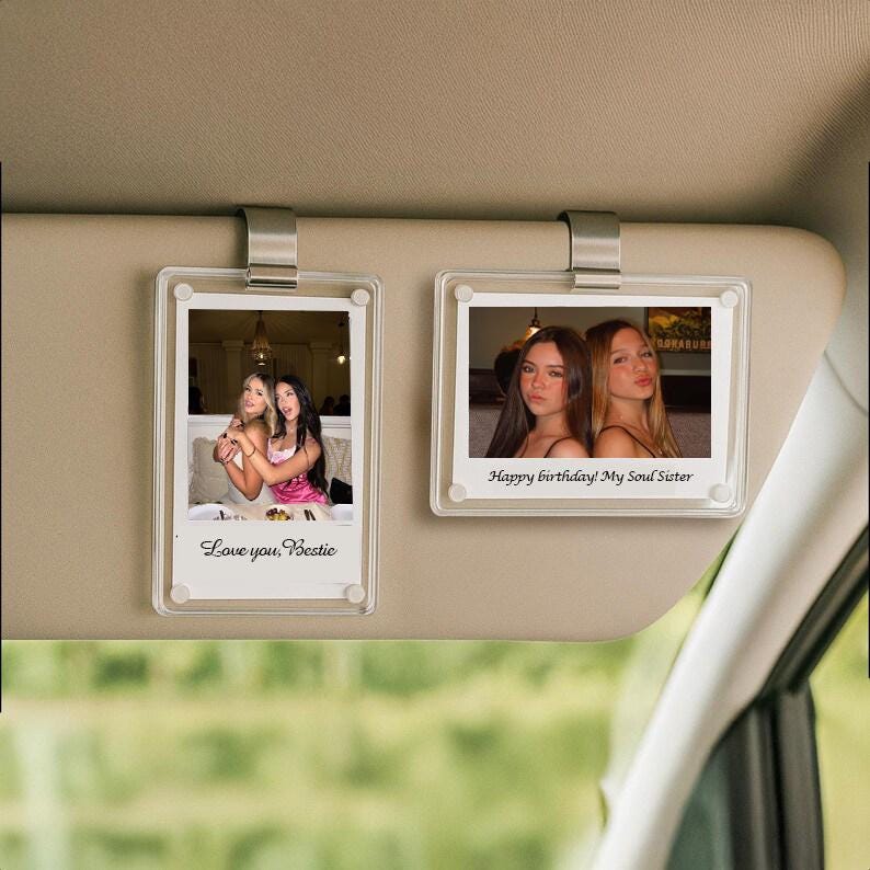 Personalized Best Friend Car Visor Photo Clip, Friendship Unique Gift ...