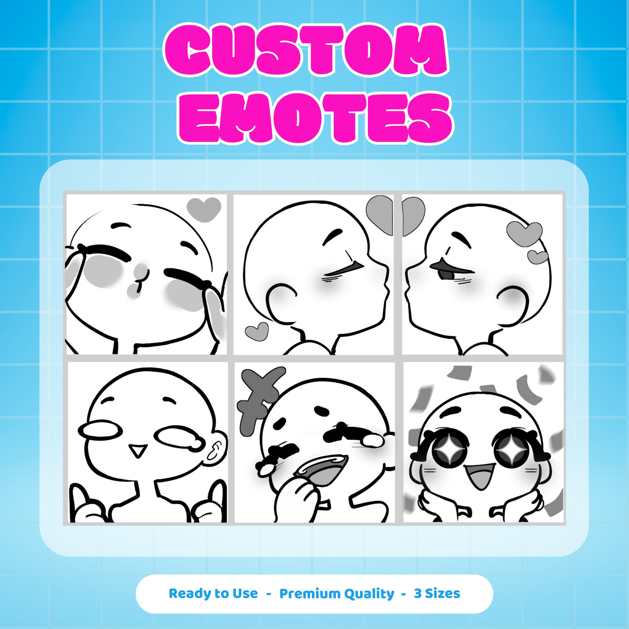 Custom Twitch Emotes or Base Emote and Animated Emotes, Sub Emotes ...