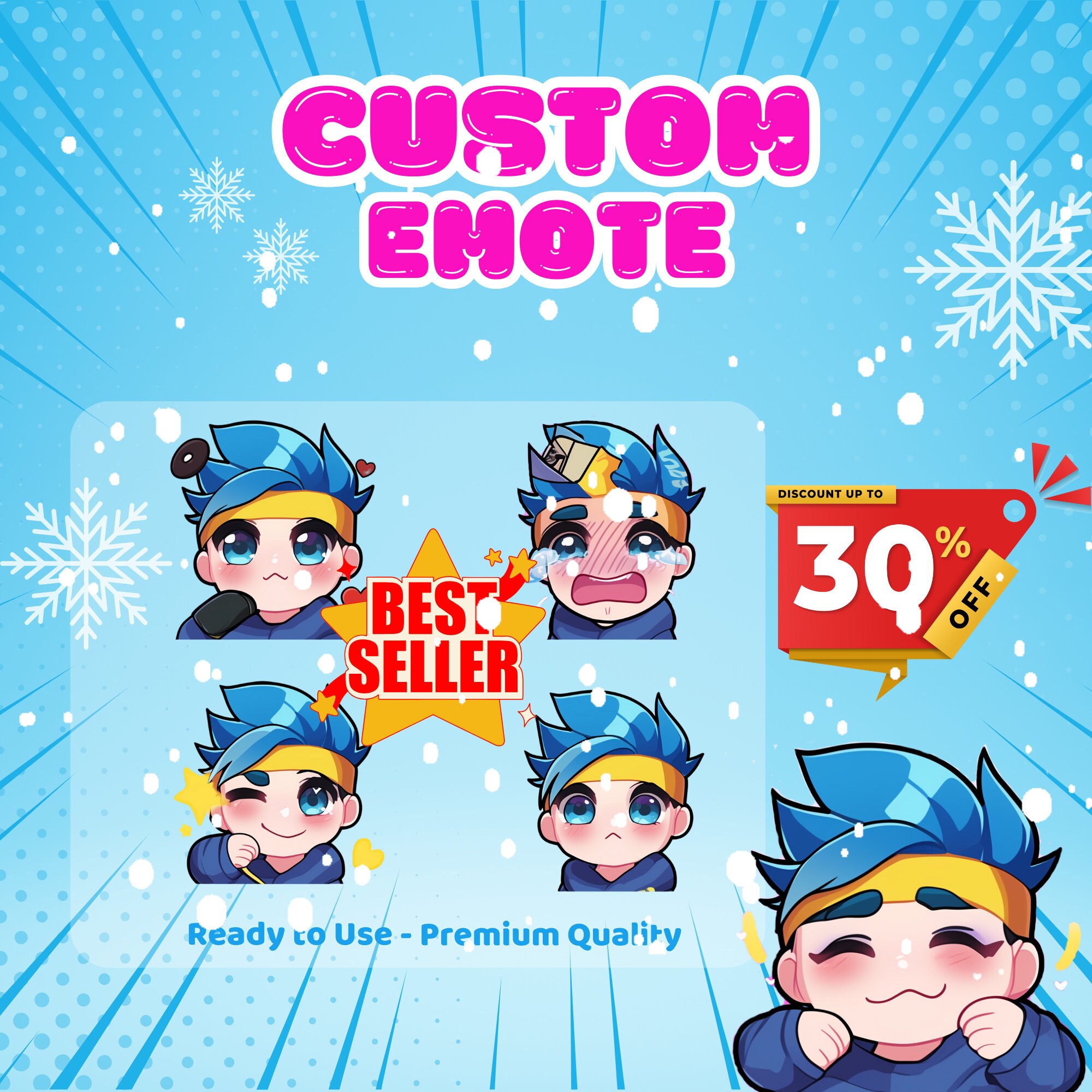 Custom Twitch Emotes or Base Emote and Animated Emotes, Sub Emotes ...
