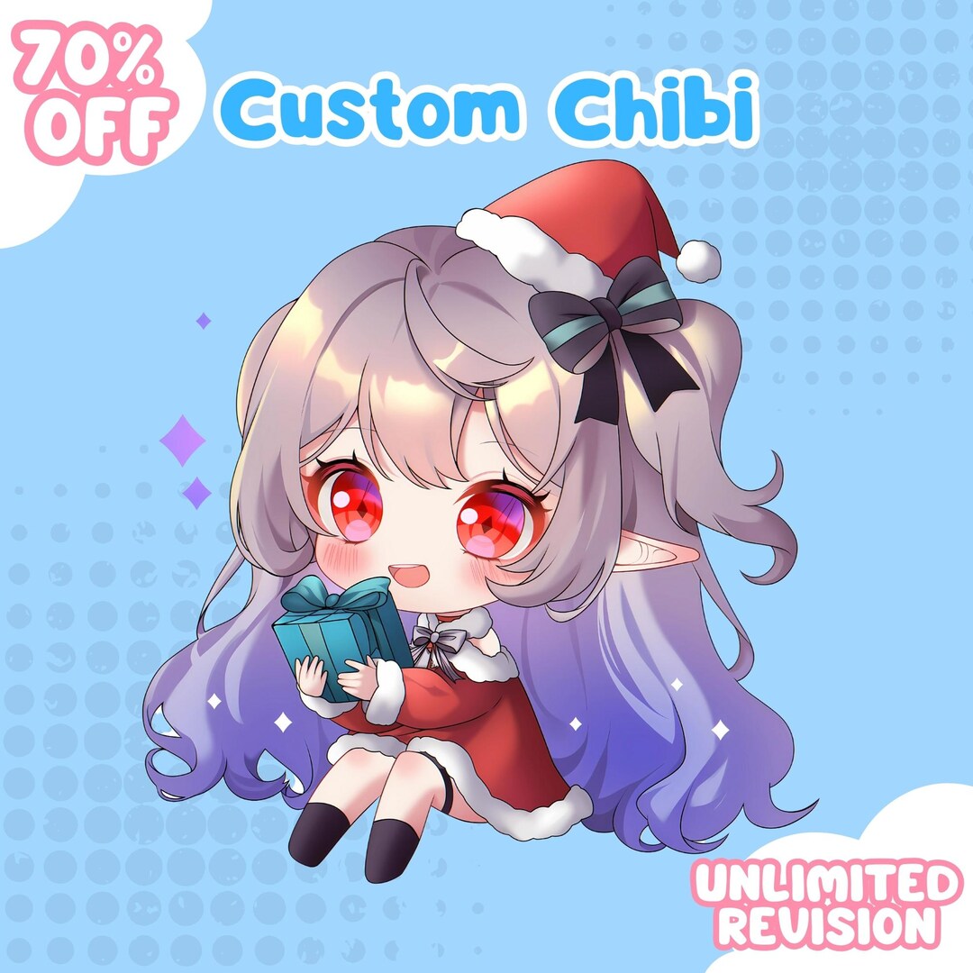 CUSTOM CHIBI CHARACTER, Custom Chibi Commission, Chibi Anime Style ...