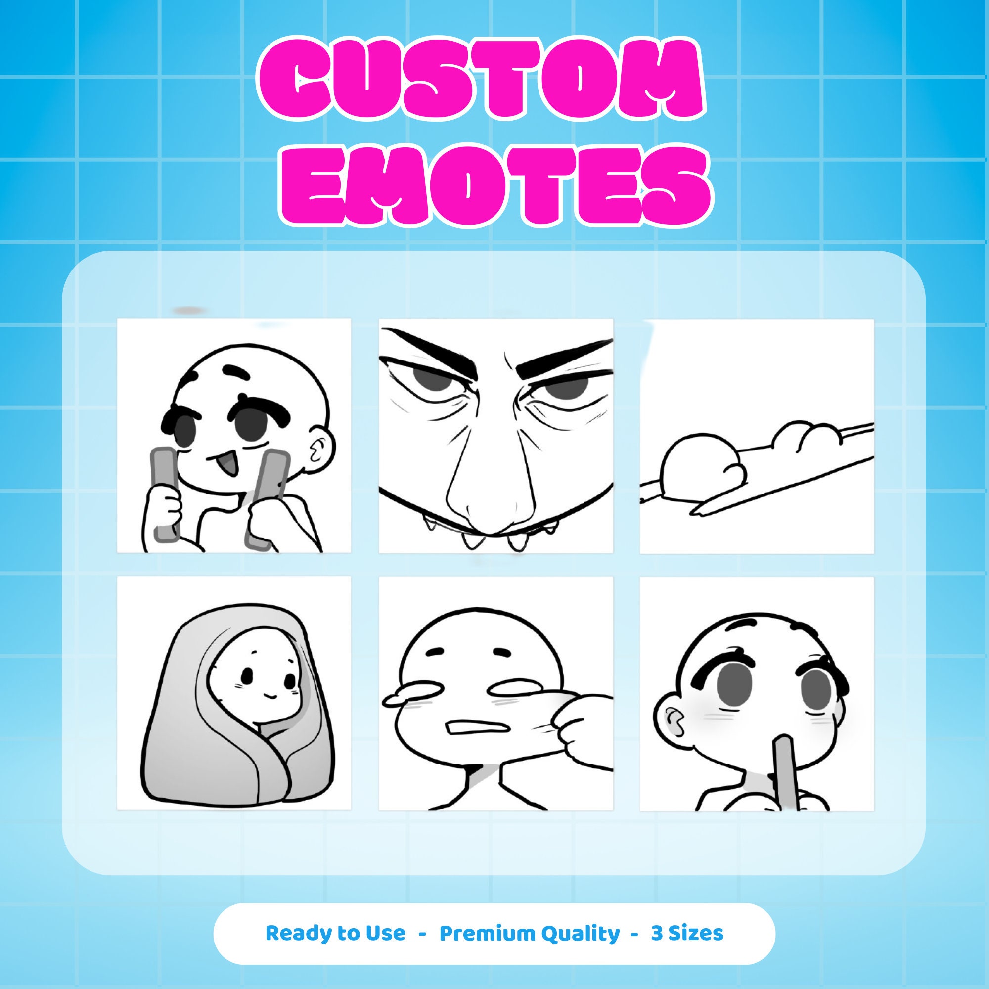 Custom Twitch Emotes or Base Emote and Animated Emotes, Sub Emotes ...
