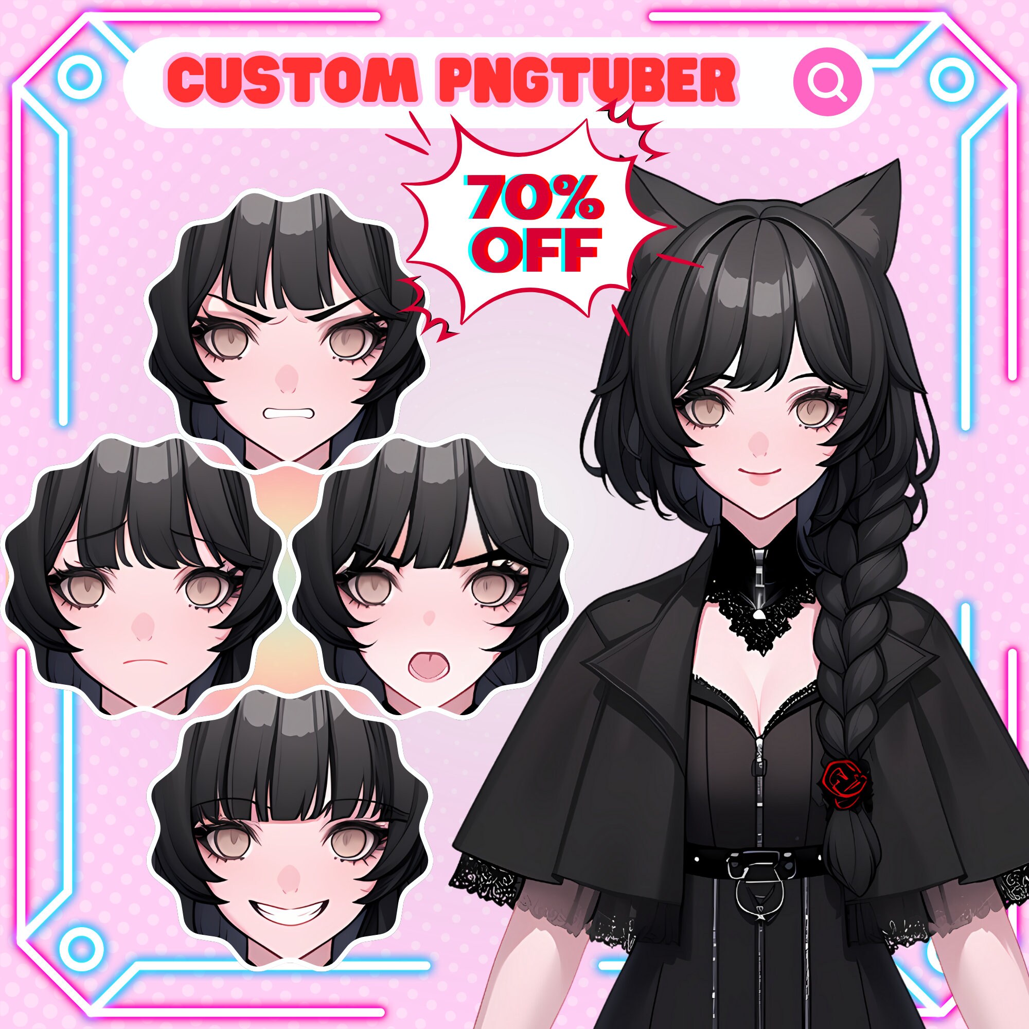 Custom PNGTUBER Pngtuber Commission Pngtuber Avatar Png Tuber Anime ...