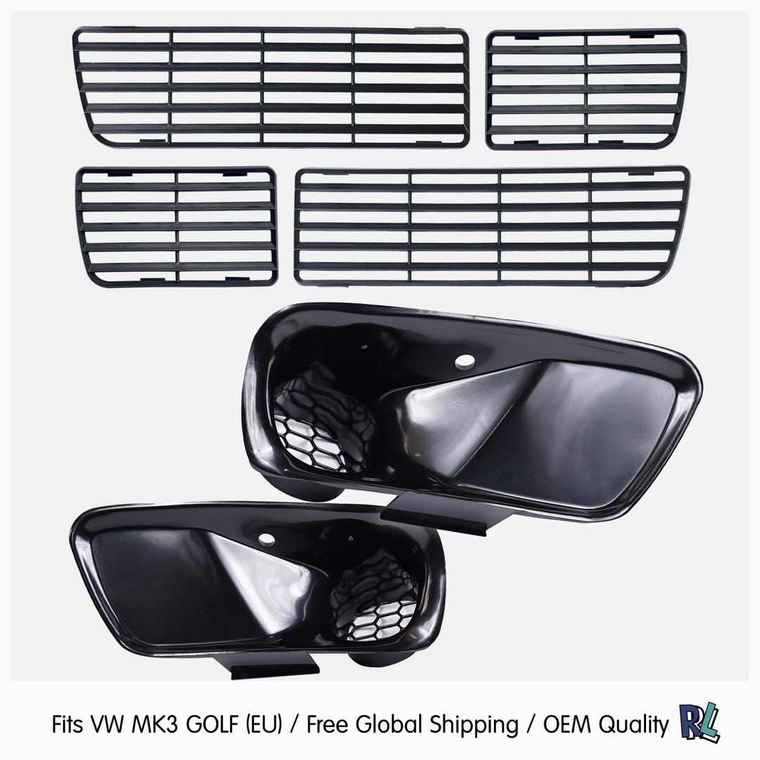 VW MK3 Golf Euro Bumper Grilles: Indicator, Reflector, Air Intake - 6 ...