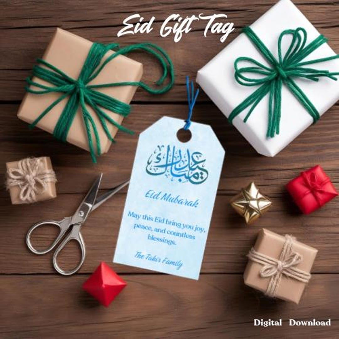 Eid Mubarak Gift Tags | Printable Eid Tags | Editable Eid Wrapping ...