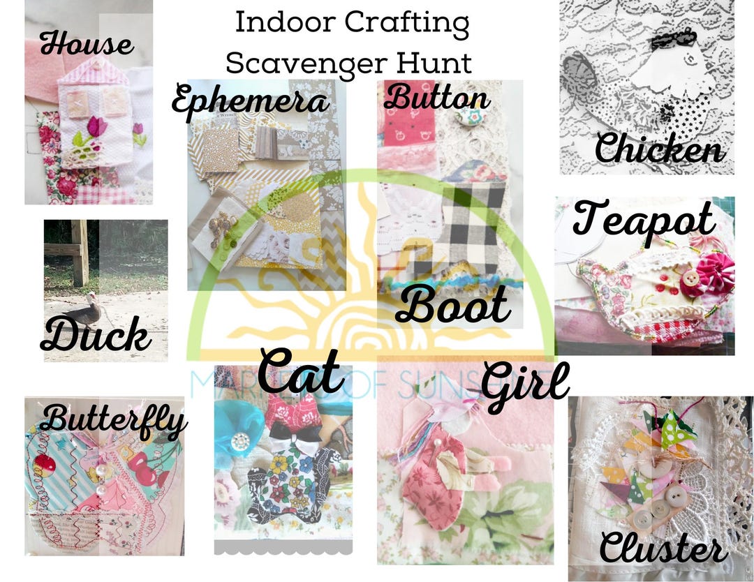 Cozy Craft Scavenger Hunt – Slow Stitch Style Inspiration Game for ...