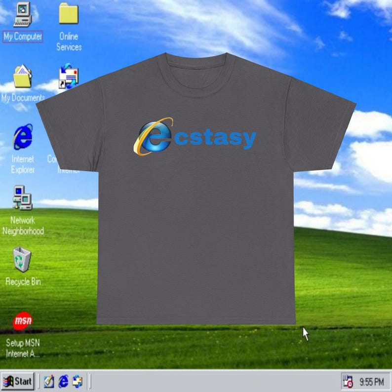 Ecstasy Pain Killer Graphic T-shirt, Funny Meme Y2K Rave Streetwear ...