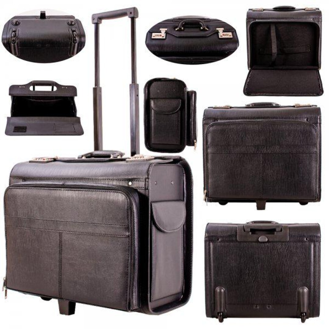 New Executive Faux Leather Flight Pilot Case Business Laptop Travel ...