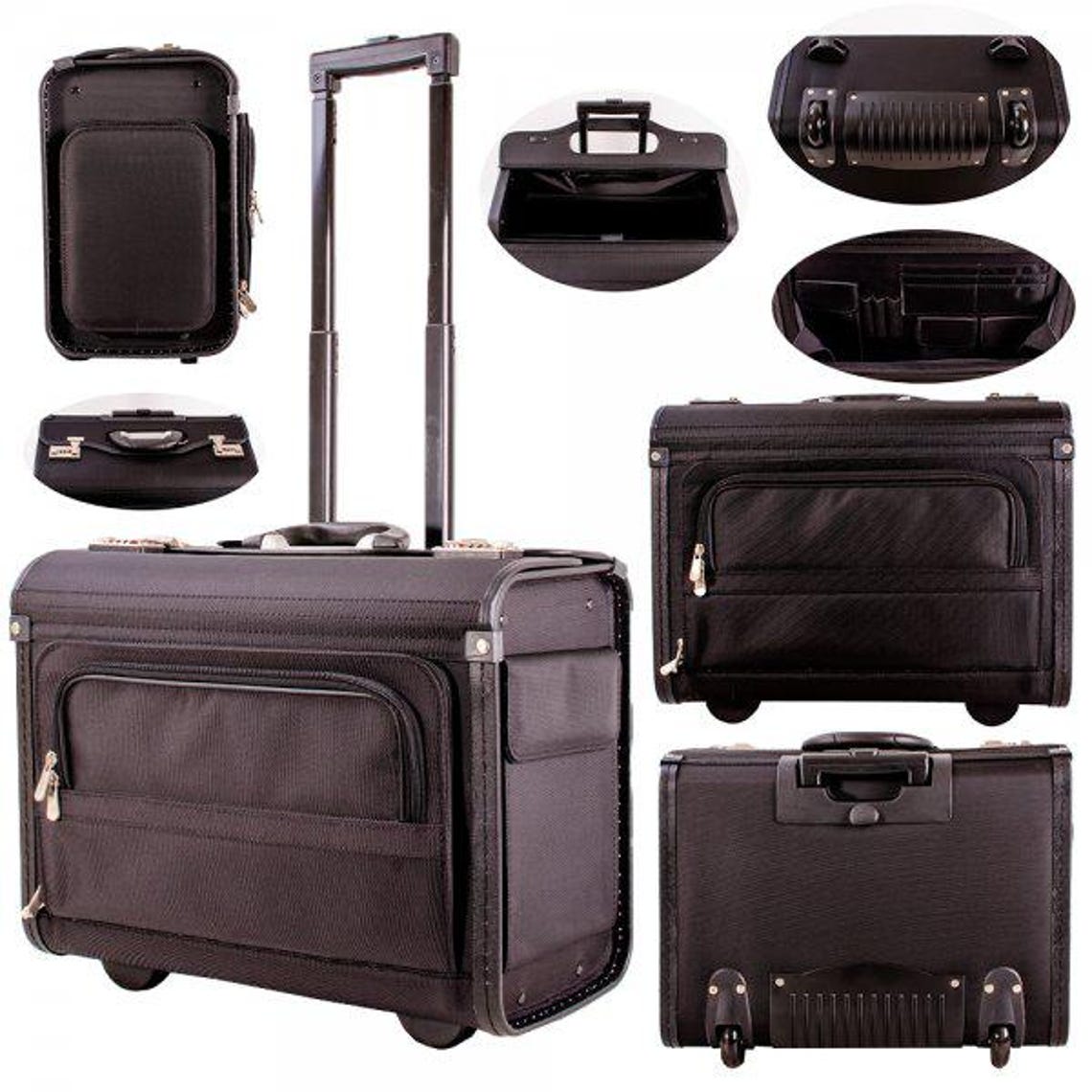 New Executive Faux Leather Flight Pilot Case Business Laptop Travel ...