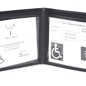 Real Leather pack of 2 Disabled Parking Permit Holder Blue Badge Safe ...