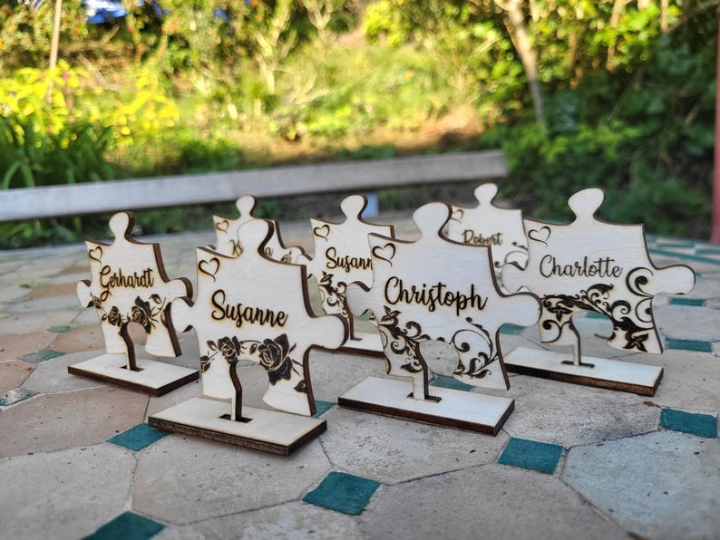 Puzzle Name Tags SVG - Etsy