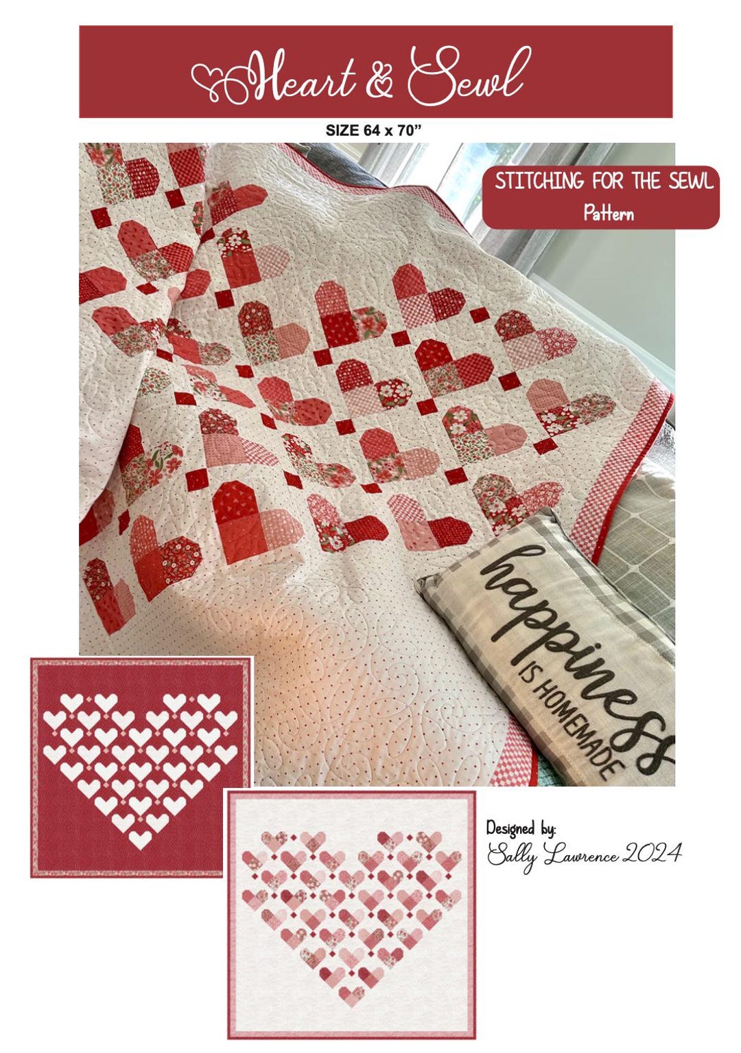 Heart Quilt Pattern, Easy Signature Sewing (PDF) - Etsy