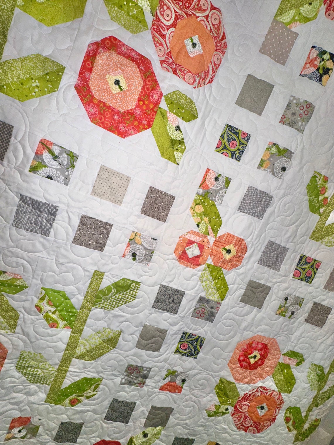 Rose Trellis Quilt Pattern. Easy to Piece. Stitch and Flip Method ...