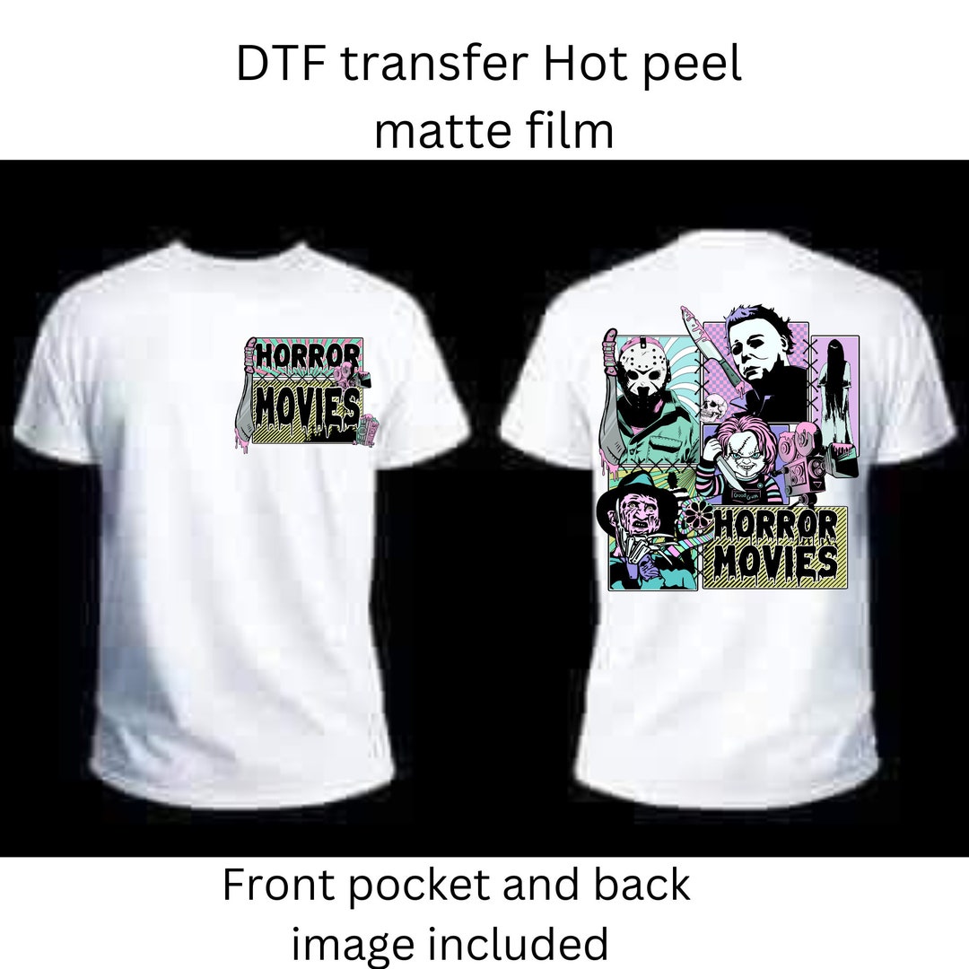 Horror Movies DTF Front and Back Image Full Color Ready to Press Hot ...