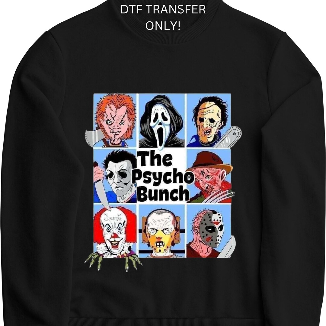 The Psycho Bunch Horror DTF Transfer Hot Peel Matte Film Ready to Press ...