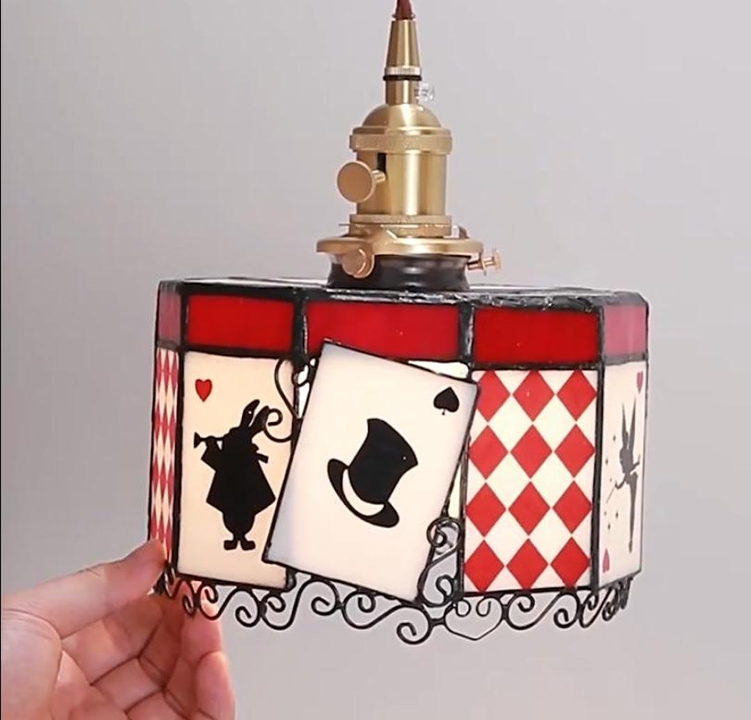 Alice in Wonderland Inspired Pendant Lamp - Handmade Brass and Glass ...