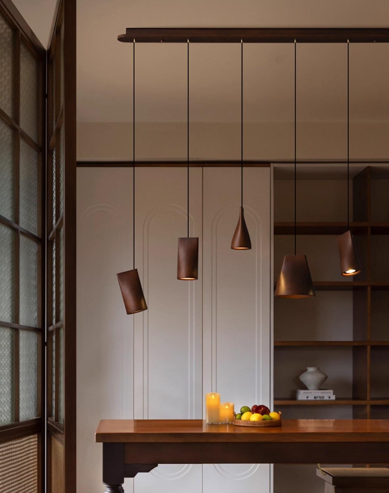 Handmade Walnut Wood Pendant Light: Modern Hanging Lamp - Etsy