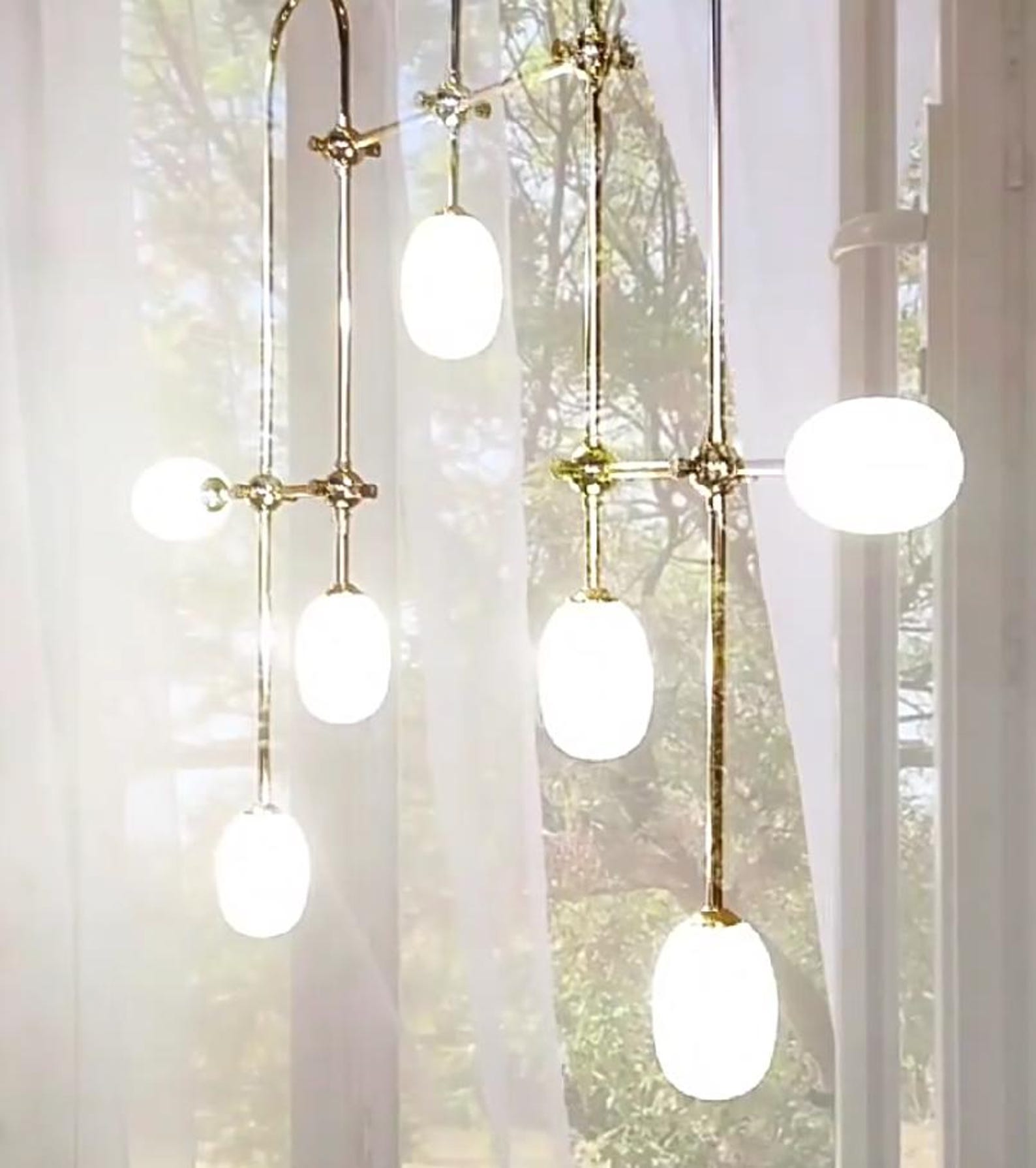 Handmade Metal and Glass Multi-head Pendant Light - Modern Dimmable ...