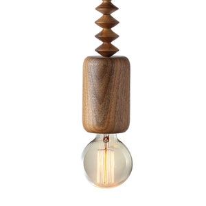 Artisan-crafted Walnut Spiral Pendant - Bespoke Elegance for Luxe ...