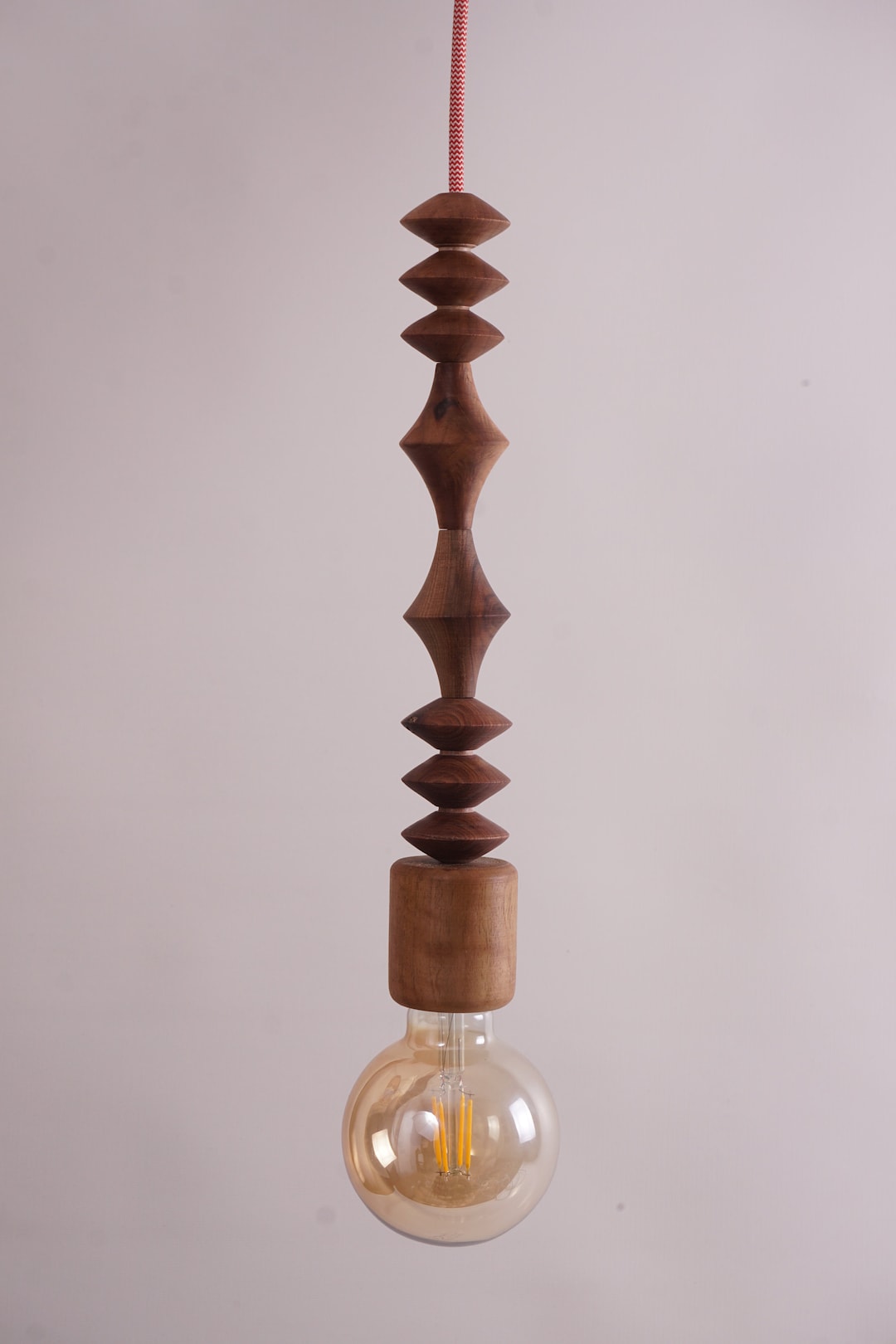 Customizable Walnut Wood Pendant Light: Modern Dimmable Design - Etsy