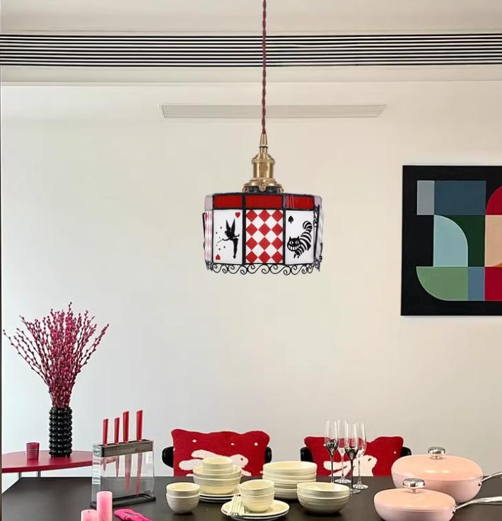 Alice in Wonderland Inspired Pendant Lamp - Handmade Brass and Glass ...