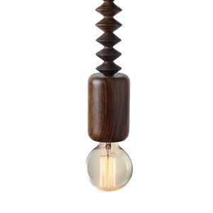 Artisan-crafted Walnut Spiral Pendant - Bespoke Elegance for Luxe ...