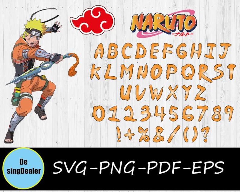 Anime Font SVG, Anime Font PNG, Anime Letters, Anime Numbers, Anime Cut ...