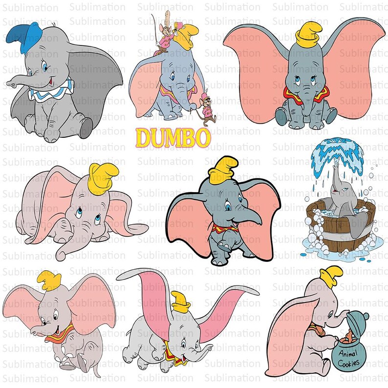 Dumbo SVG Bunlde, Dumble PNG, Cartoon Cut File, Clipart, Digital ...