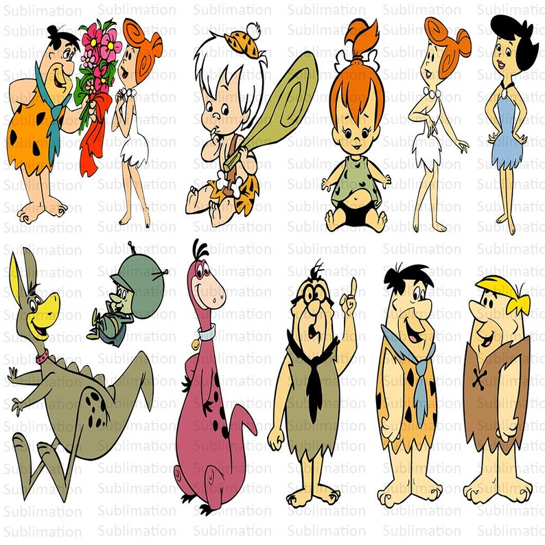 Flintstones SVG Bundle, Flintstones PNG, Cut File, Clipart, Silhouette ...