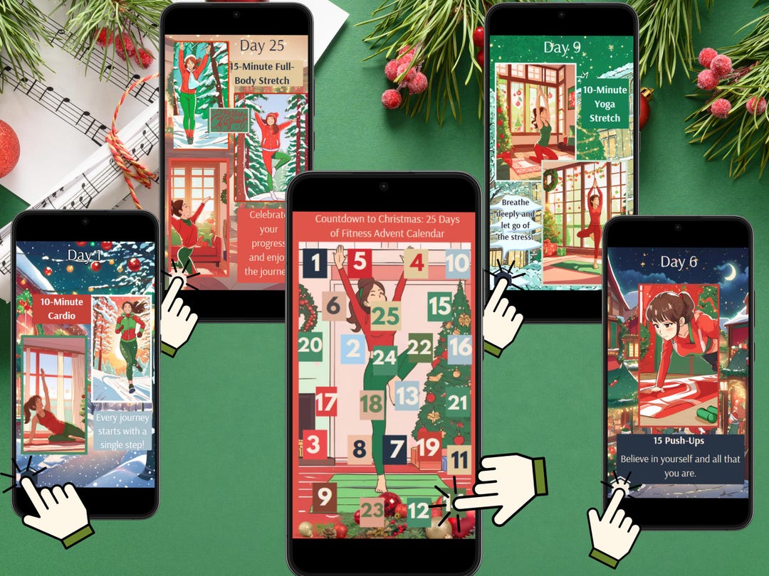 Christmas Digital Advent Calendar Fitness Countdown to Christmas25 Days ...