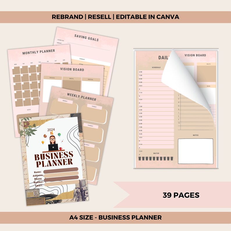 Ultimate Editable Planner Template Bundle | Rebrand and Resell - Etsy