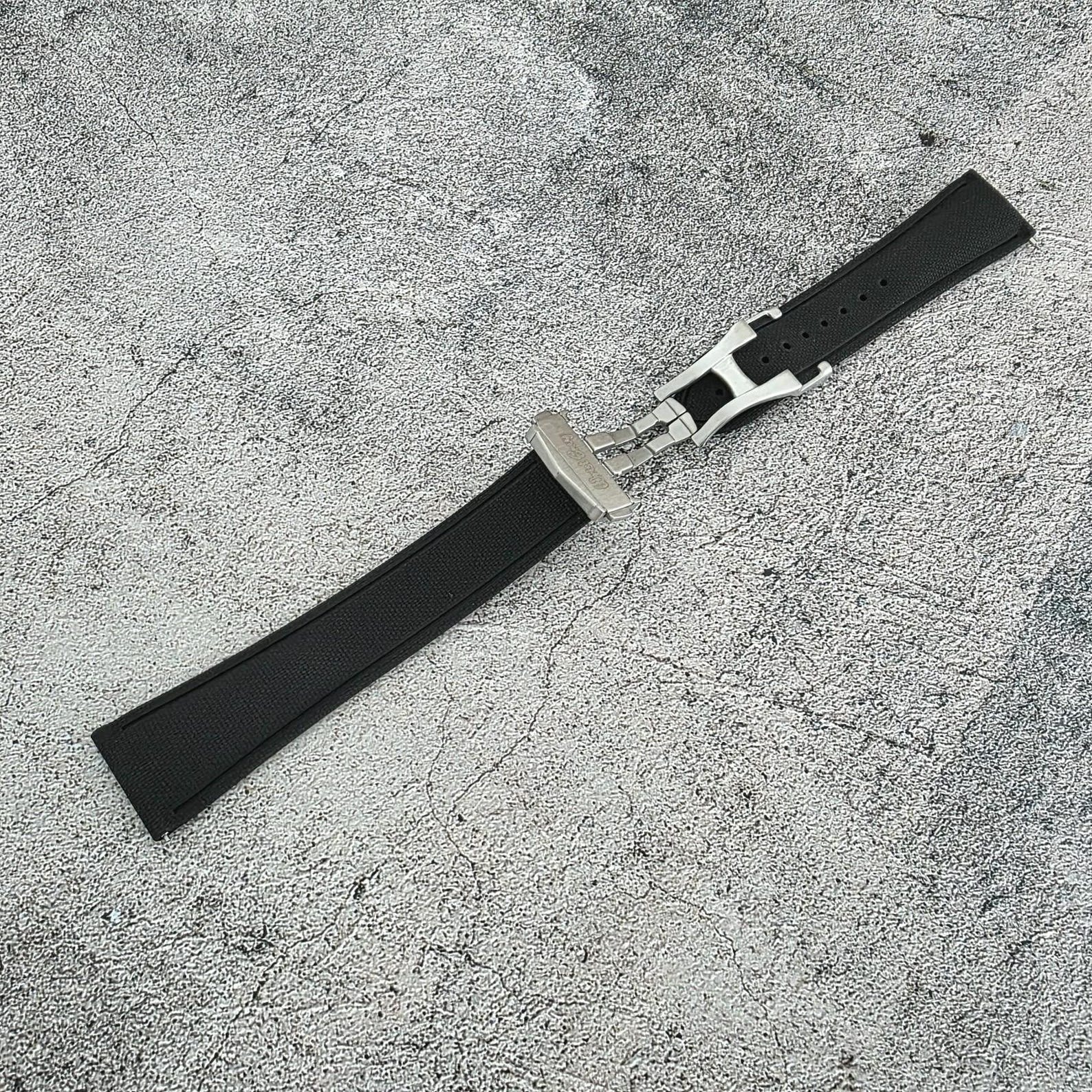 FKM Rubber Watch Strap Band Deployment Clasp Divers Quick Release 20mm ...