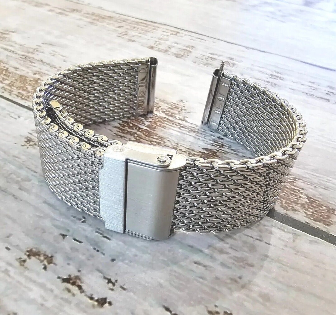 Heavy Duty Shark Mesh 2.5mm Watch Strap Band Bracelet 316L Stainless ...