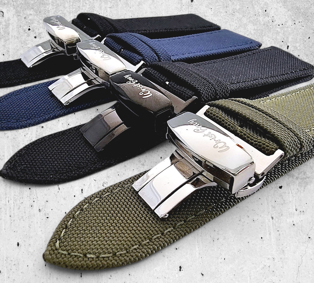 Canvas Deployment Clasp Watch Strap Band Sailcloth 20mm 22mm Mens UK - Etsy
